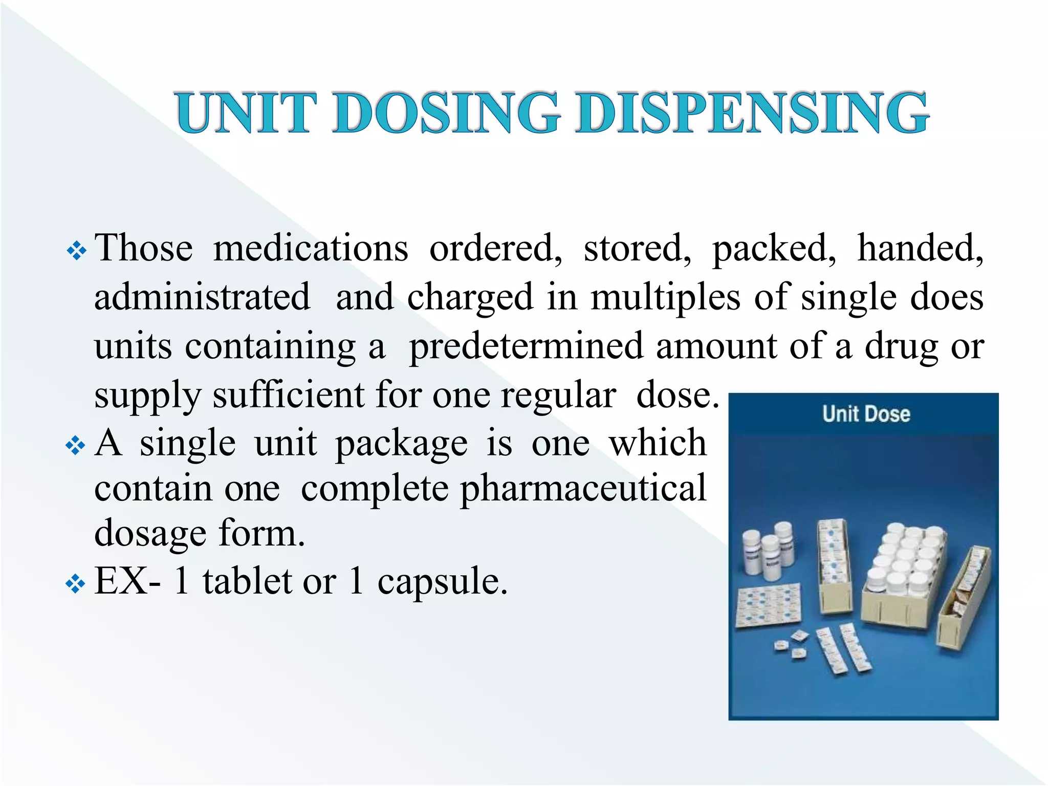 Drug distribution system in hospital | PPTX