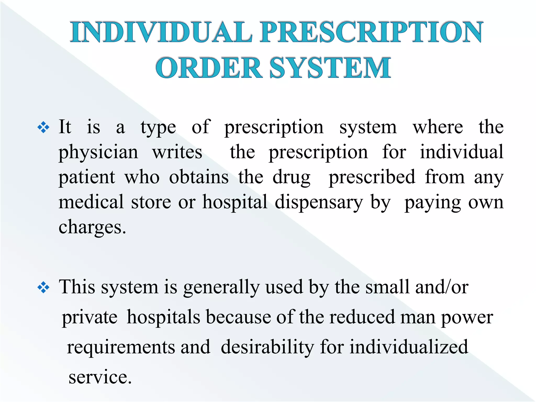 Drug distribution system in hospital | PPTX