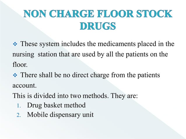 Drug distribution system in hospital | PPTX
