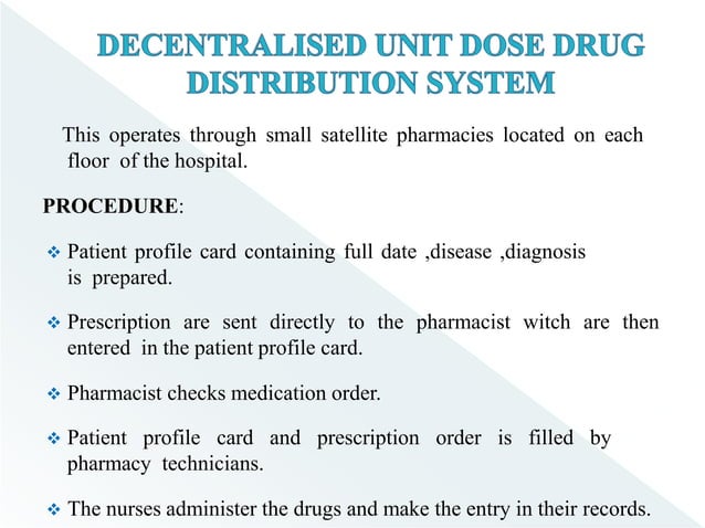 Drug distribution system in hospital | PPTX