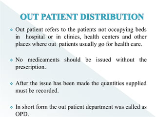 Drug distribution system in hospital | PPTX