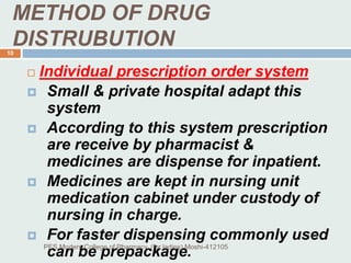 Drug distribution system in hospitals | PPTX