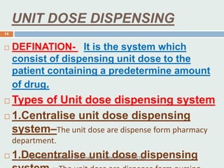 Drug distribution system in hospitals | PPTX | Pharmaceutical Industry ...