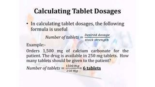 Drug dosage calculation. formulas, measurement | PPTX