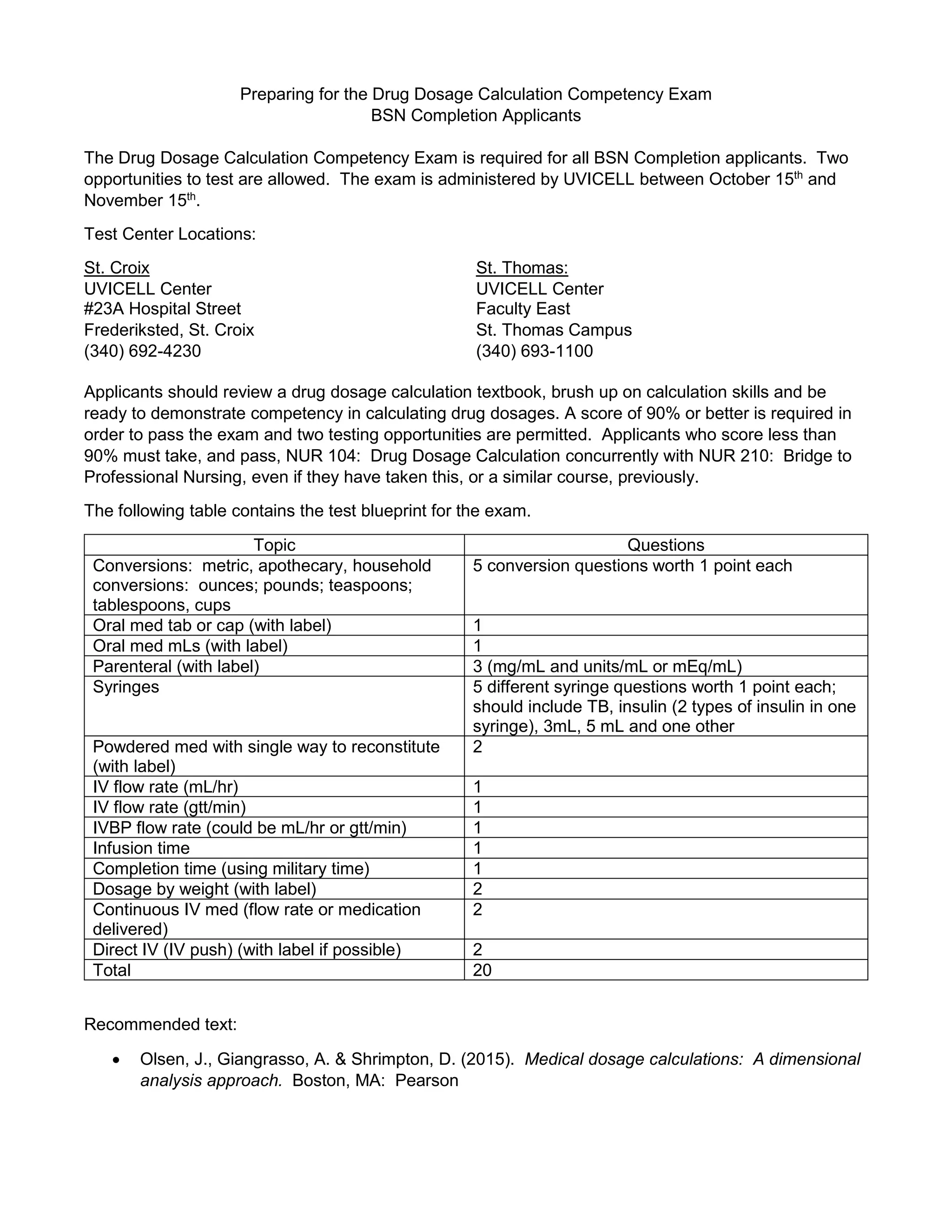 Drug dosage calculation handout for bsn completion | PDF
