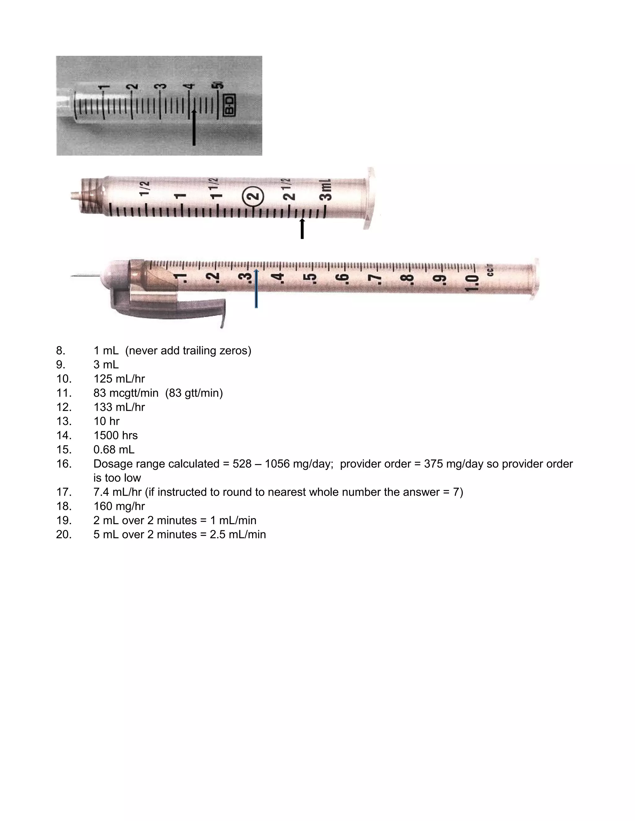 Drug Dosage Calculation Handout For Bsn Completion Pdf