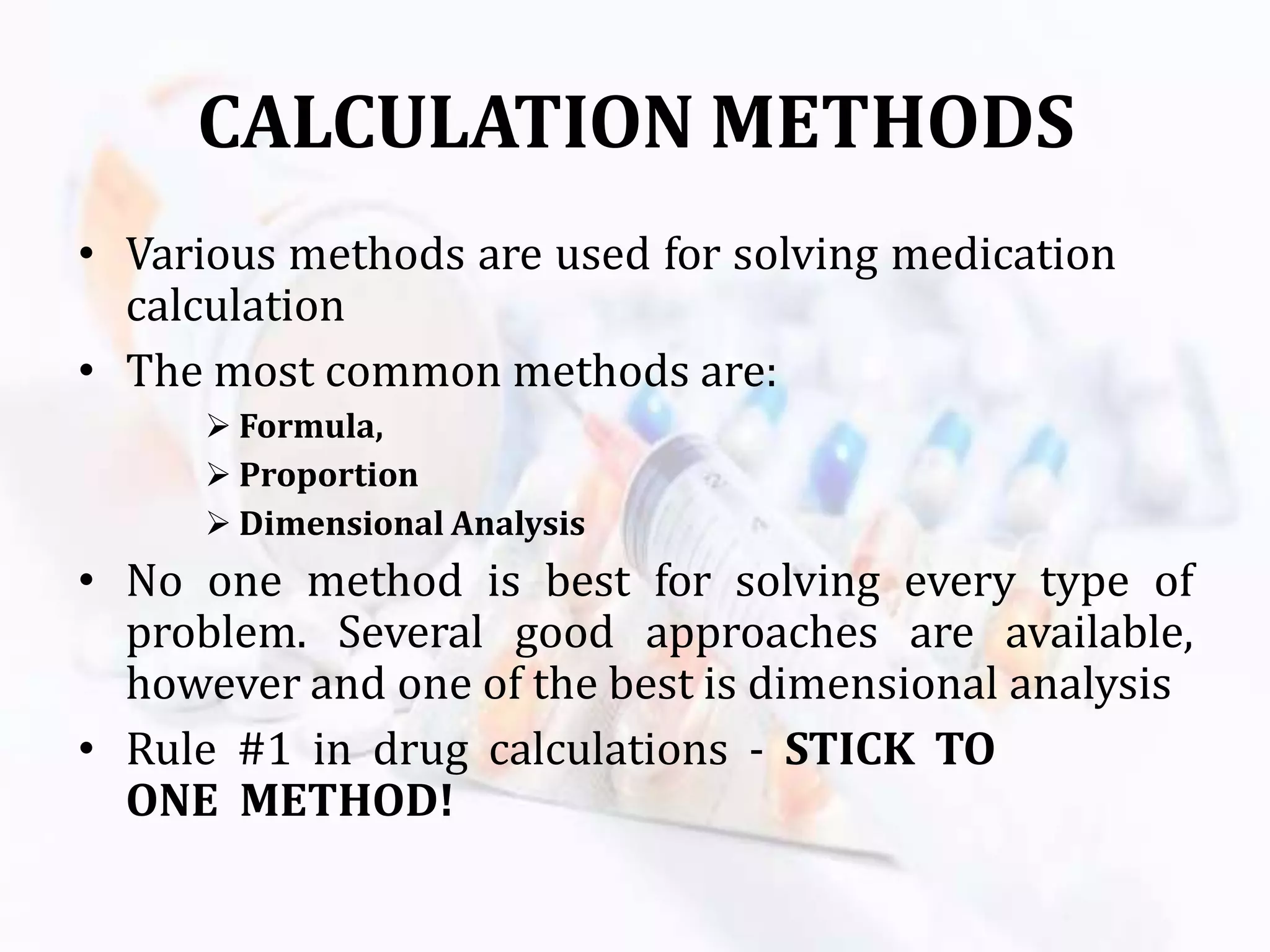 Drug Dosage Calculations | PPTX
