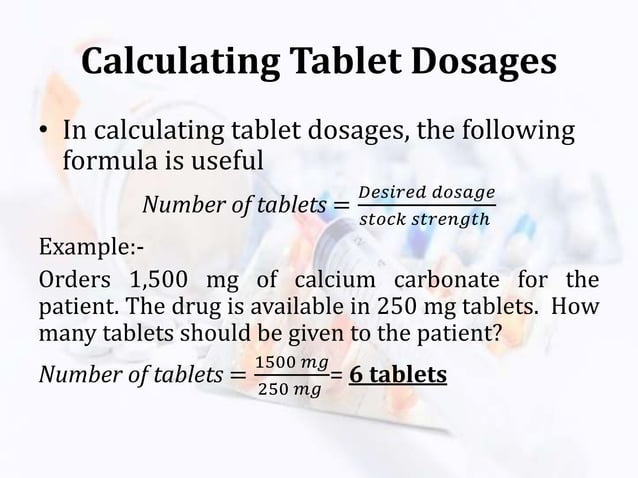 Drug Dosage Calculations | PPT