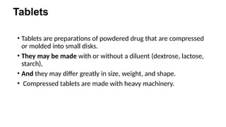 DRUG DOSAGE FORMS pharmacy foundations ppt | PPTX
