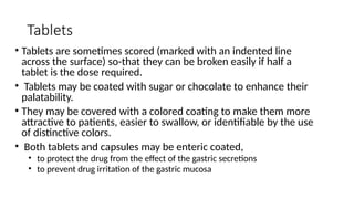 DRUG DOSAGE FORMS pharmacy foundations ppt | PPTX