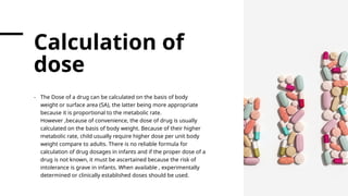 drug dose calculation is very essential for infant health | PPT