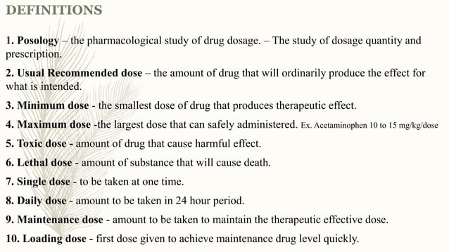 Drug dose calculations | PPTX