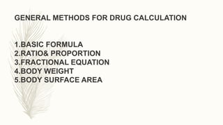 Drug dose calculations | PPTX