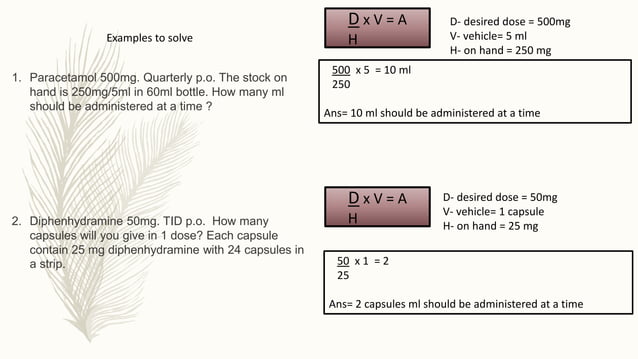 Drug dose calculations | PPTX