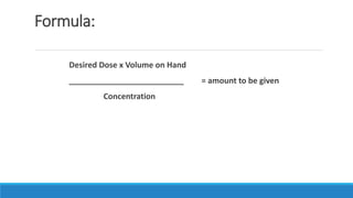 Drug dose calculation using measurements | PPTX