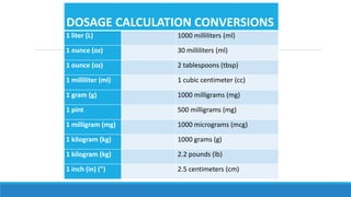 Drug dose calculation using measurements | PPT