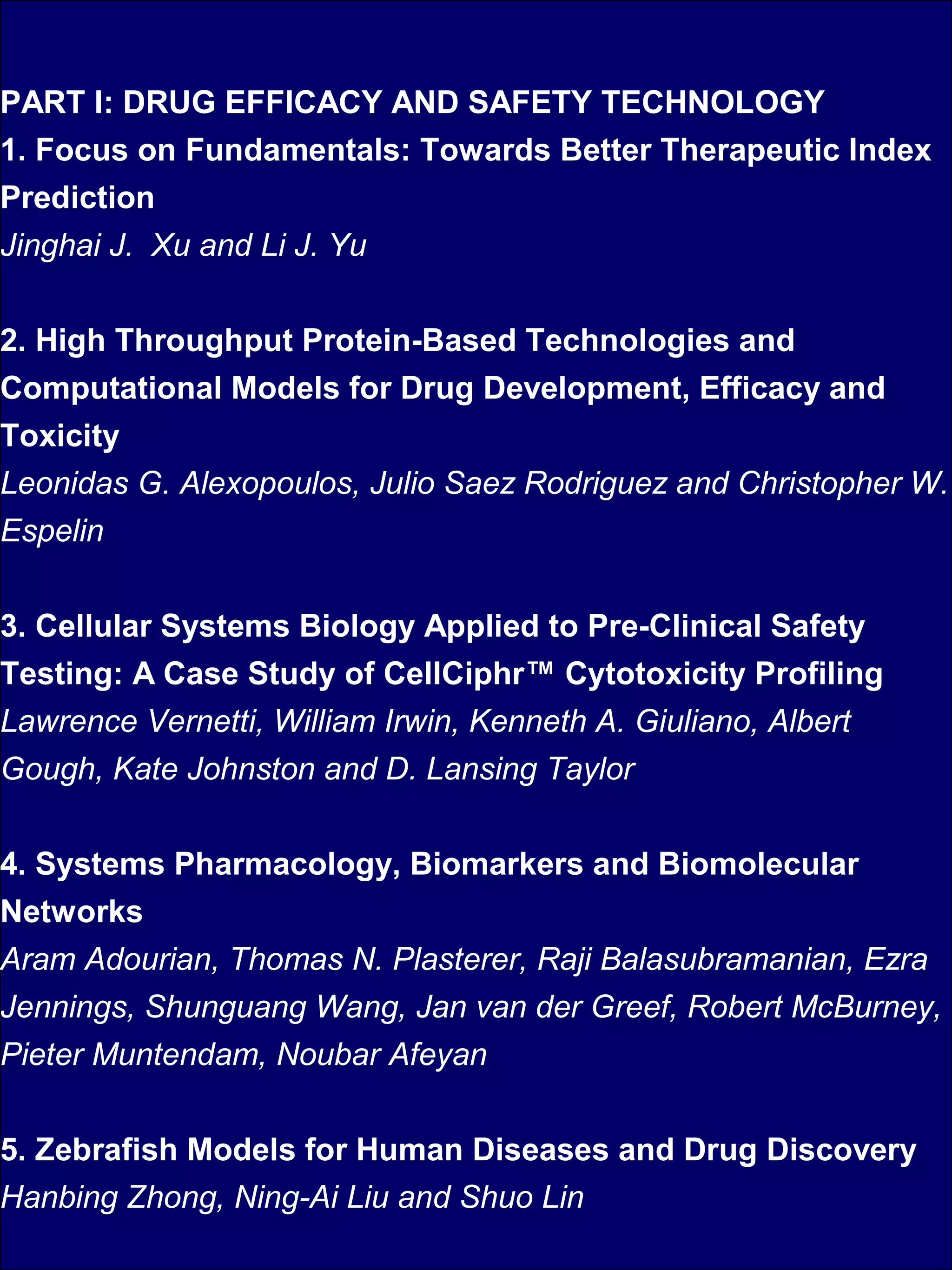 Drug efficacy, safety and biologics discovery | PPT