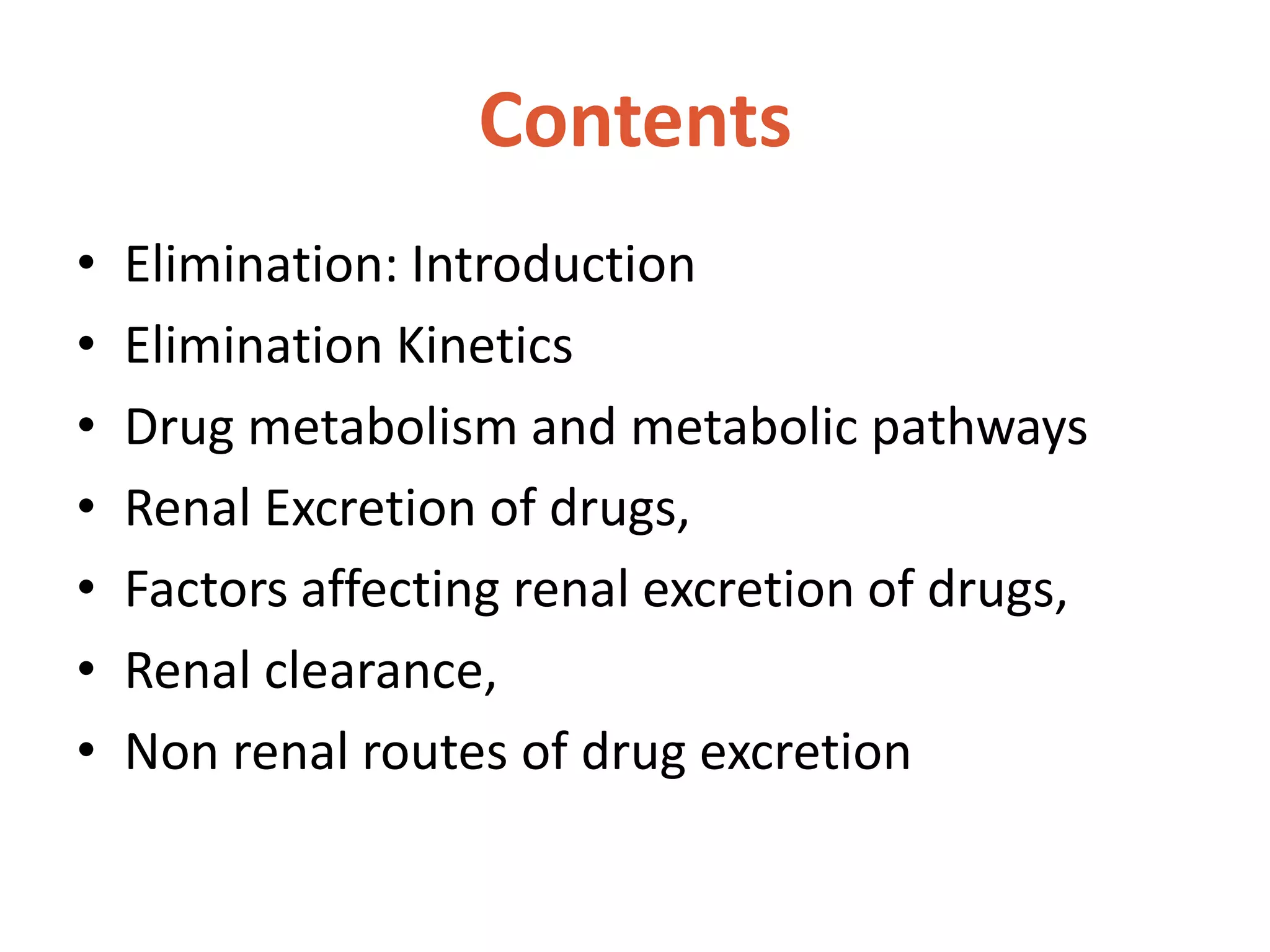 Drug Elimination | PDF