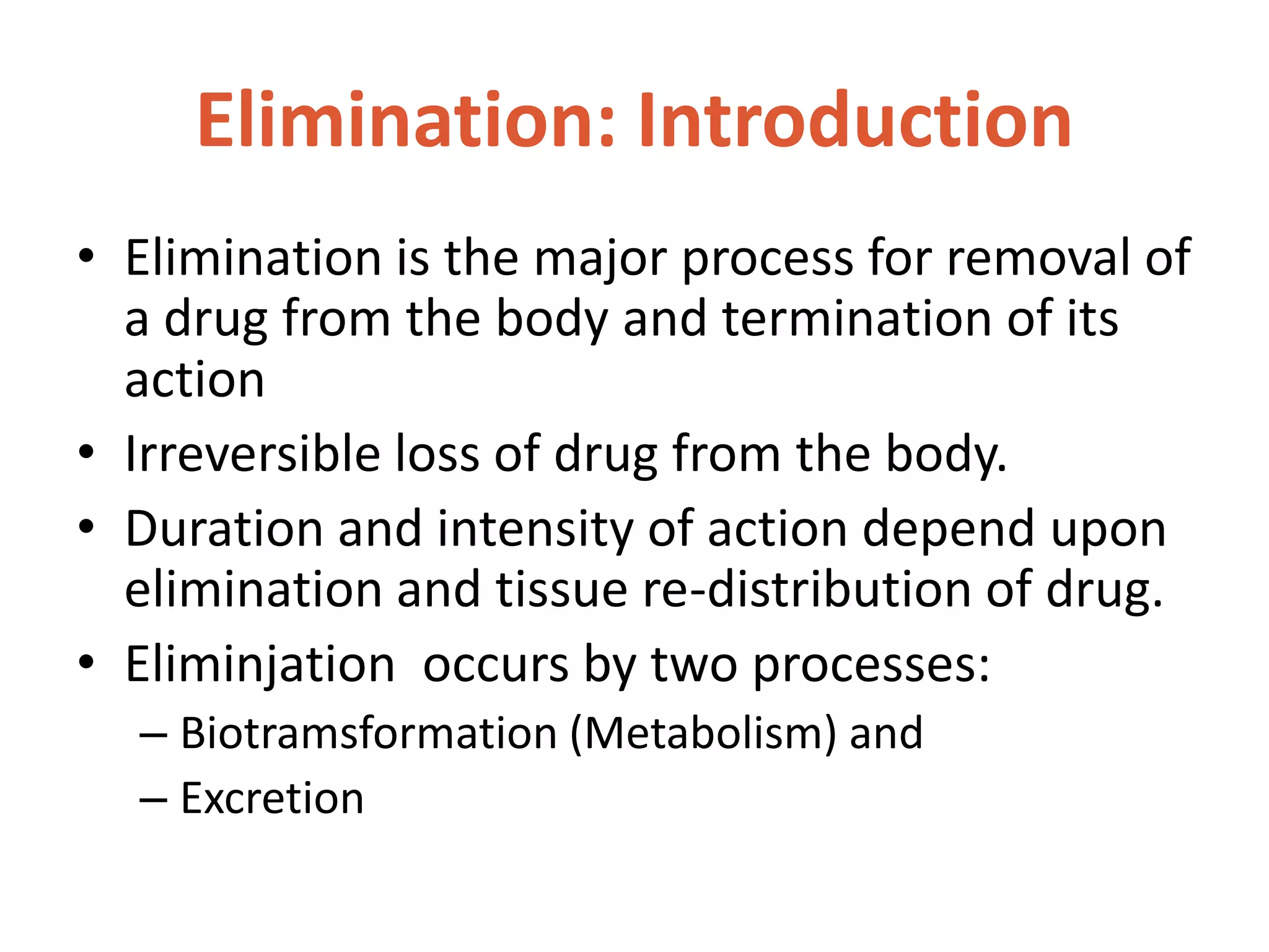 Drug Elimination | PDF
