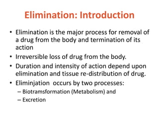 Drug Elimination | PDF