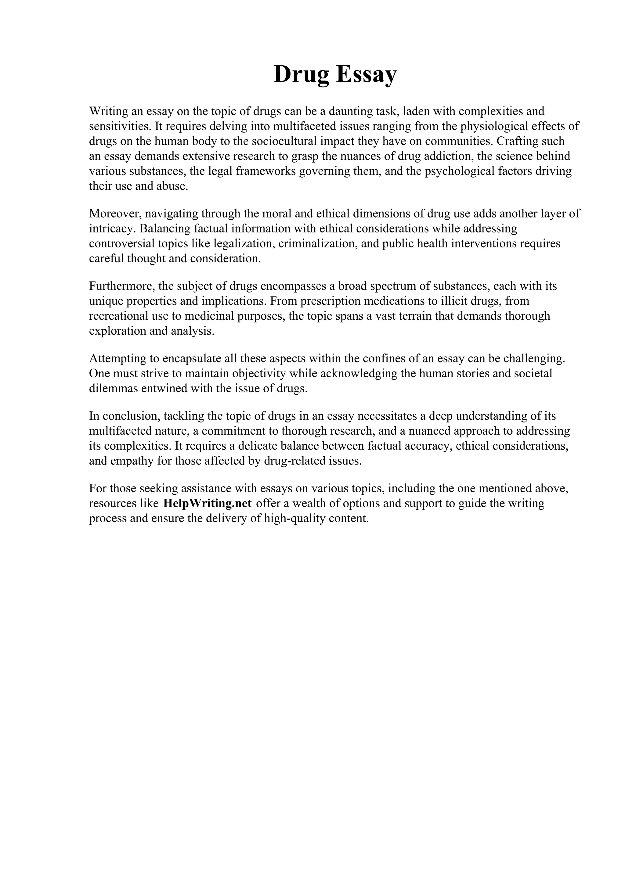 Drug Essay | PDF