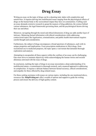 Drug Essay | PDF