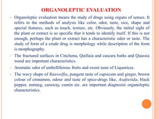 Drug evaluation– Organoleptic, Microscopic, Chemical, Biological | PDF