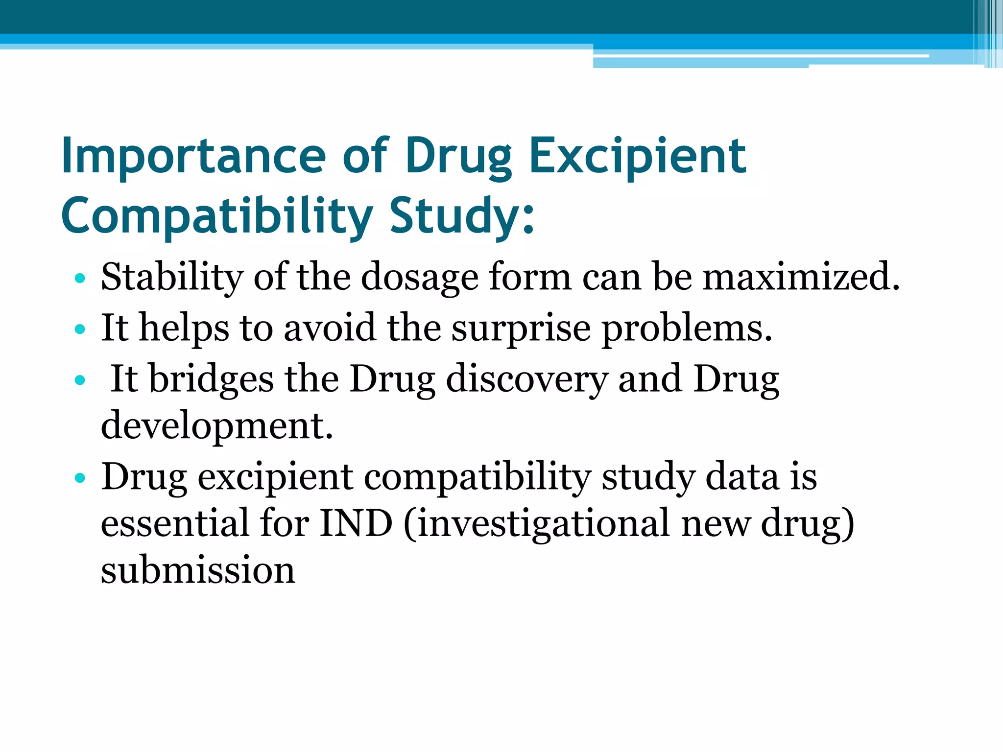 Drug excepients compatability studies | PPTX