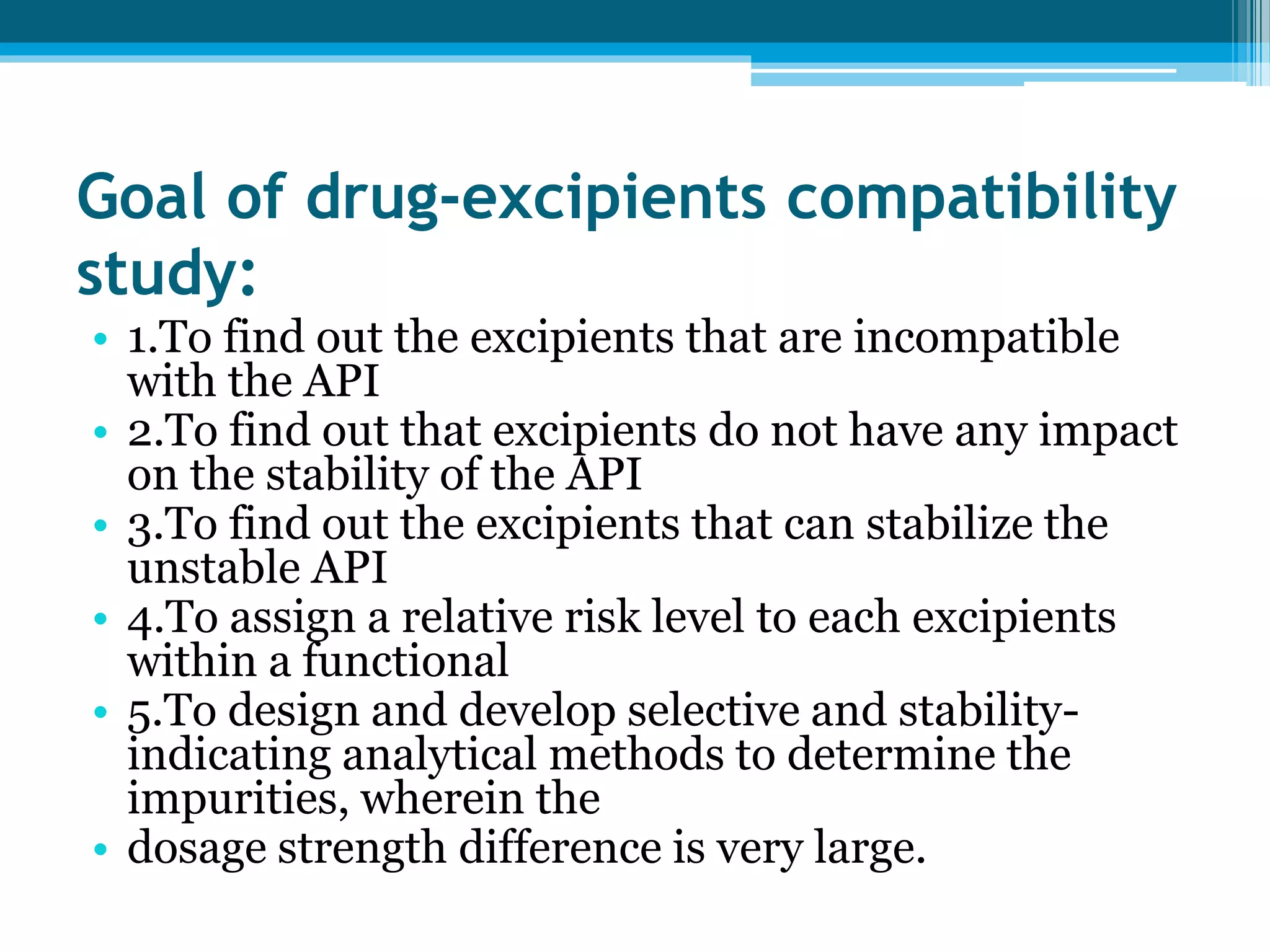 Drug excepients compatability studies | PPTX