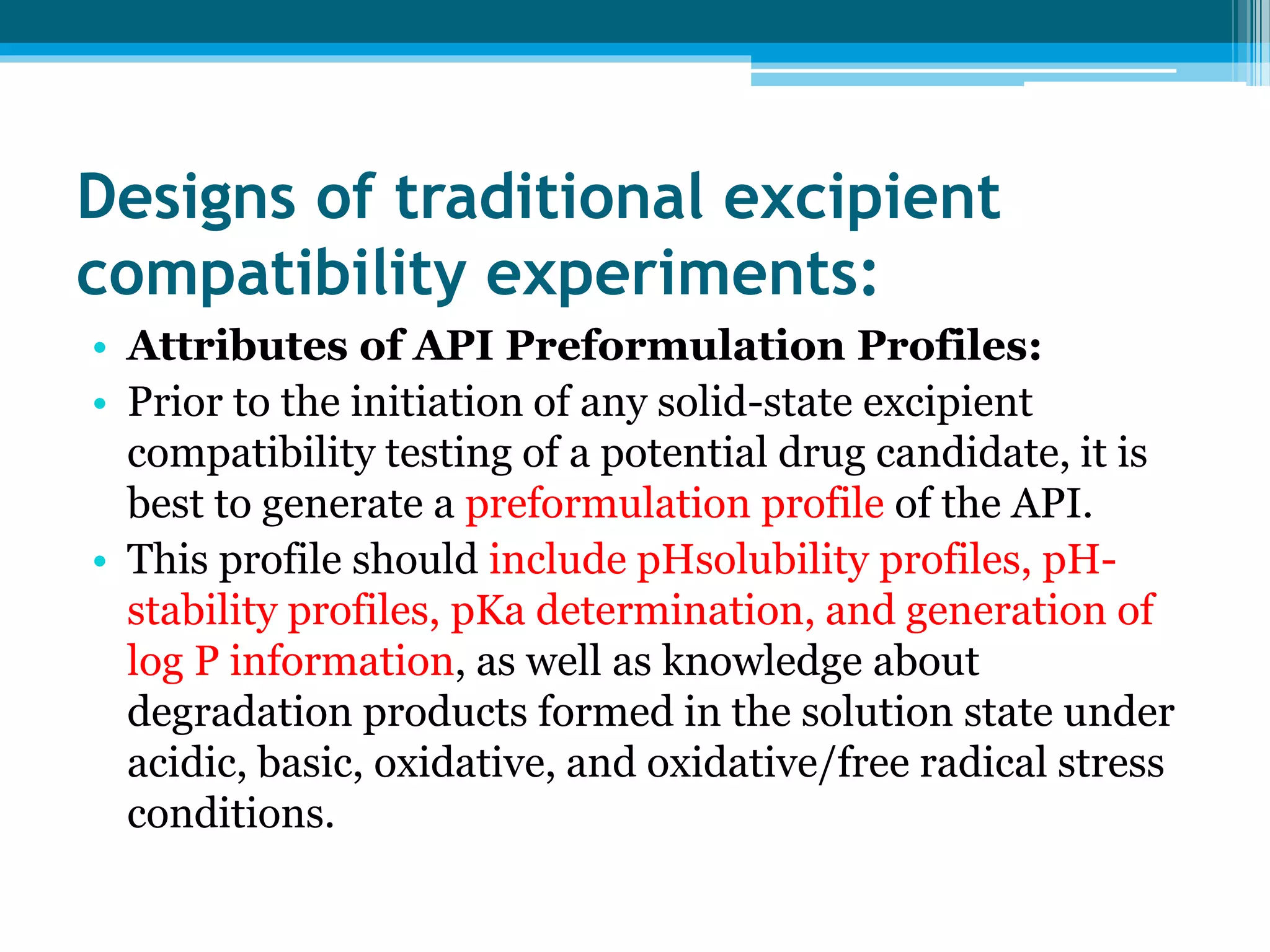 Drug excepients compatability studies | PPTX