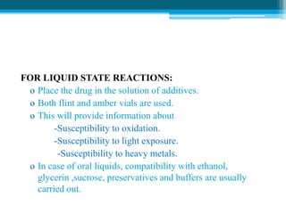 Drug excepients compatability studies | PPTX