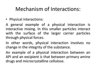 Drug excipient interaction | PPT