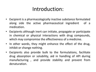 Drug excipient interaction | PPTX | Pharmaceutical Drugs | Medical Health