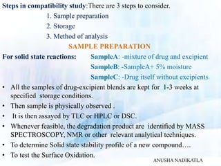 DRUG EXCIPIENT COMPATIBILTY STUDY | PPTX