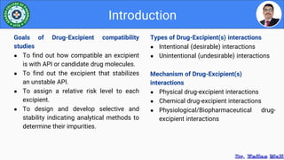 Drug Excipient Interaction Studies | PPT