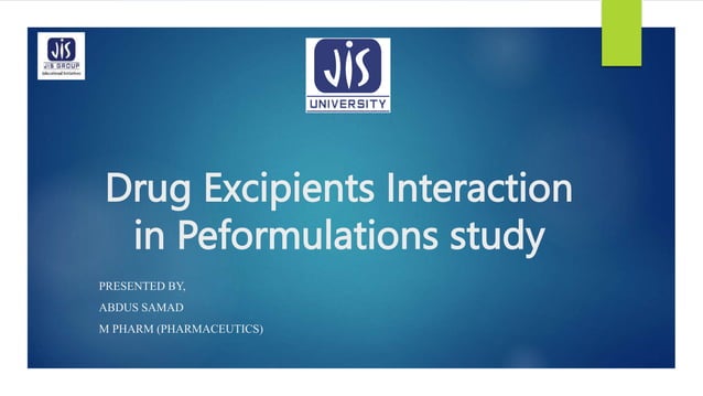Drug Excipients Interaction in preformulation study.pptx