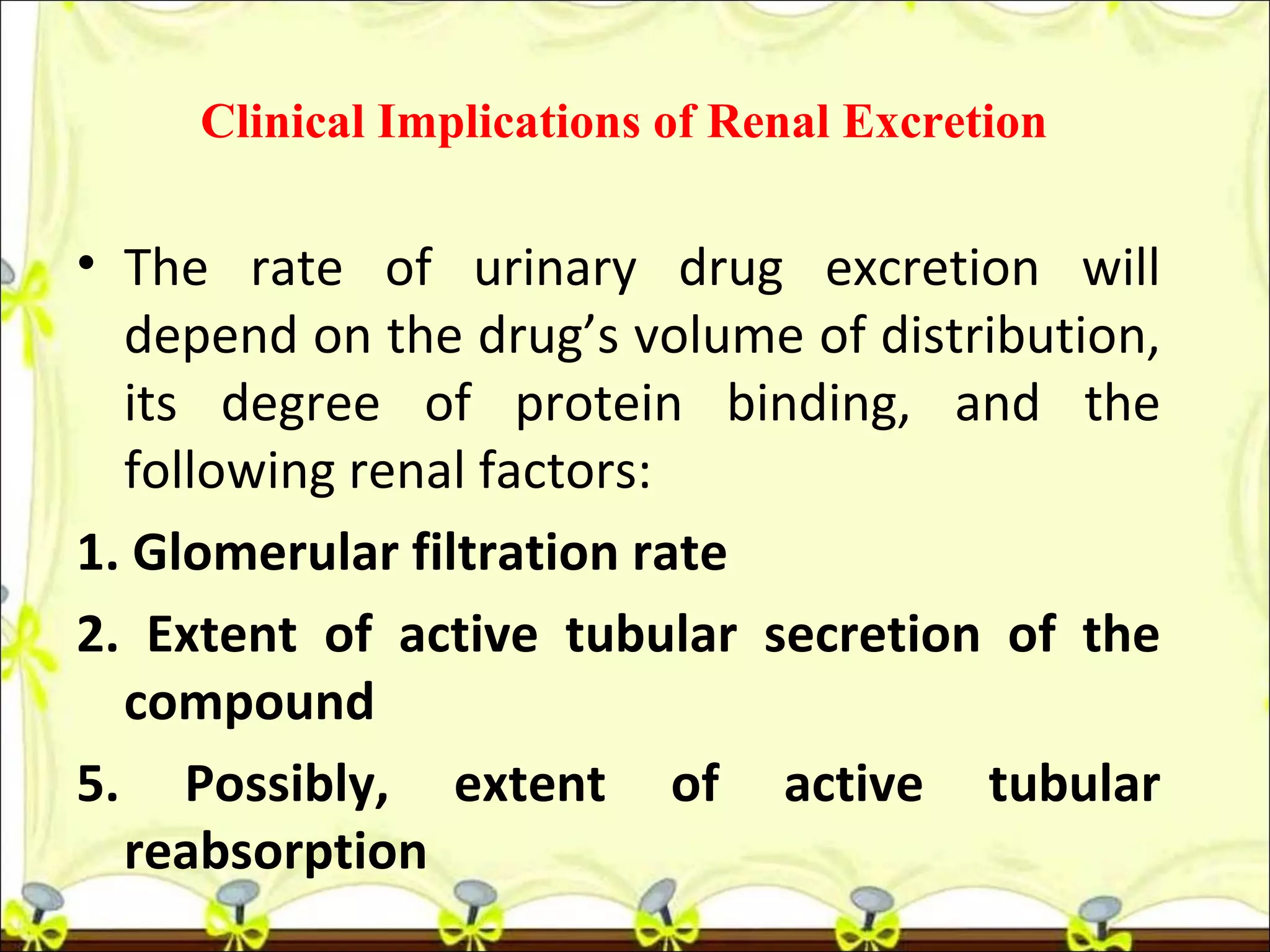 Drug excretion | PPT