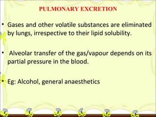 Drug excretion | PPT