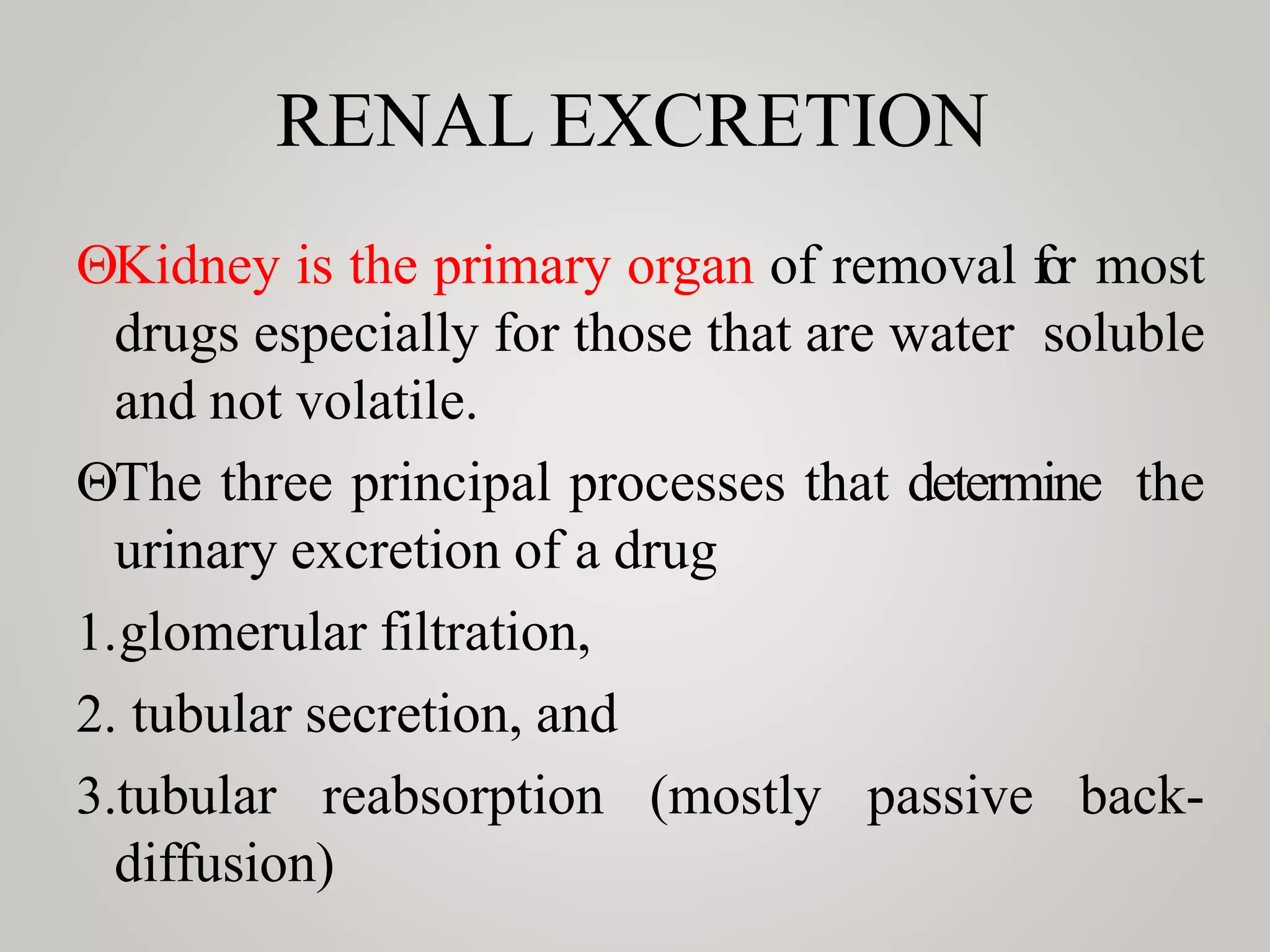 Drug Excretion | PPTX