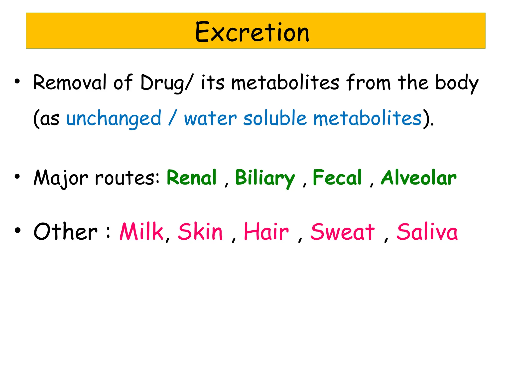 Drug excretion power point presentation for second MBBS students | PPTX