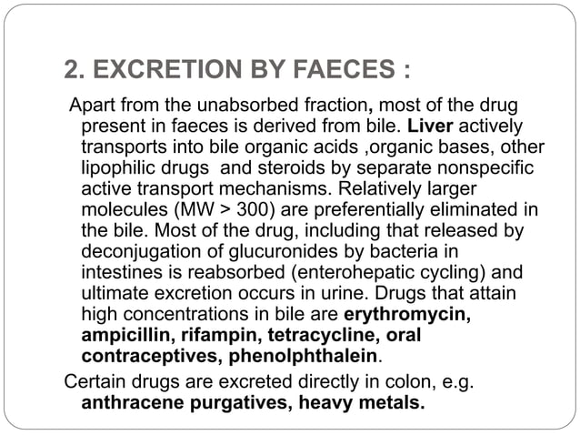 Drug excretion as | PPT