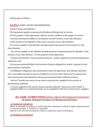 Drug export rule trims gatt sadc wto | PDF