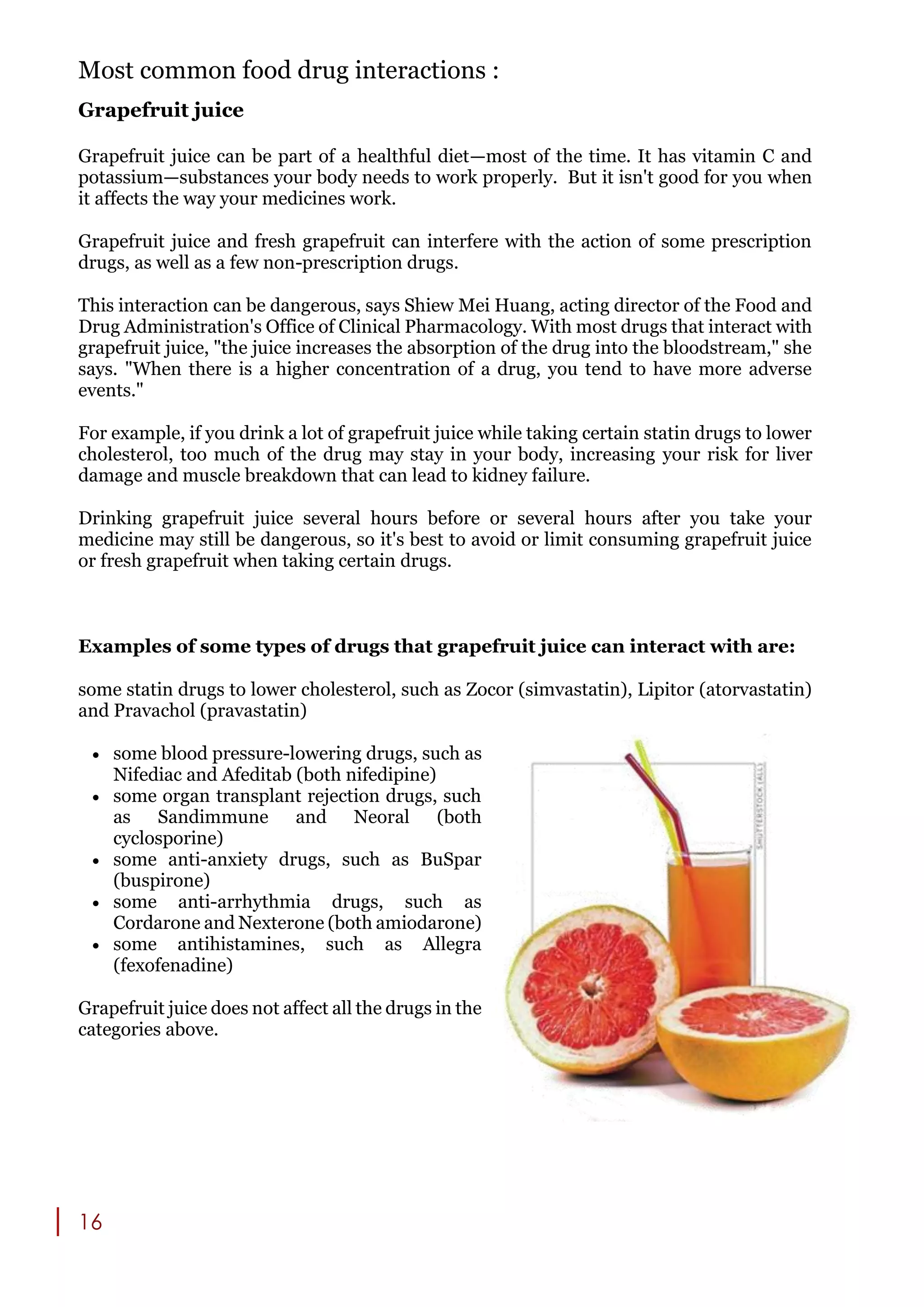 Drug food interactions in details - QA | PDF