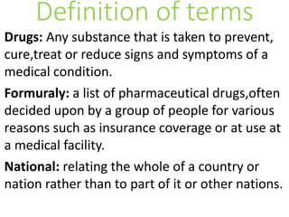 Drug formulary.pptx..................... | PPTX
