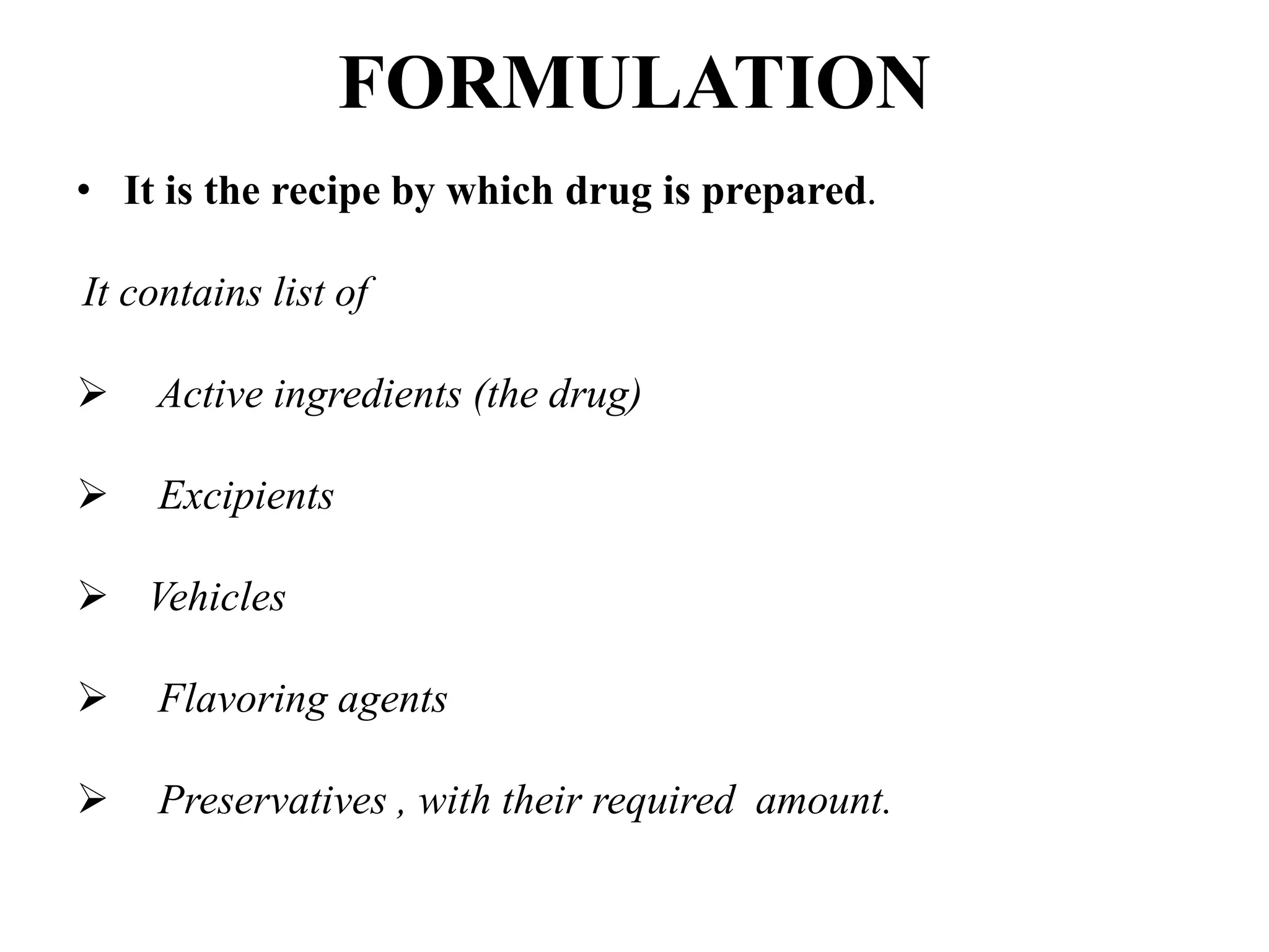 Drug formulations, dosage form and drug delivery devices | PPTX