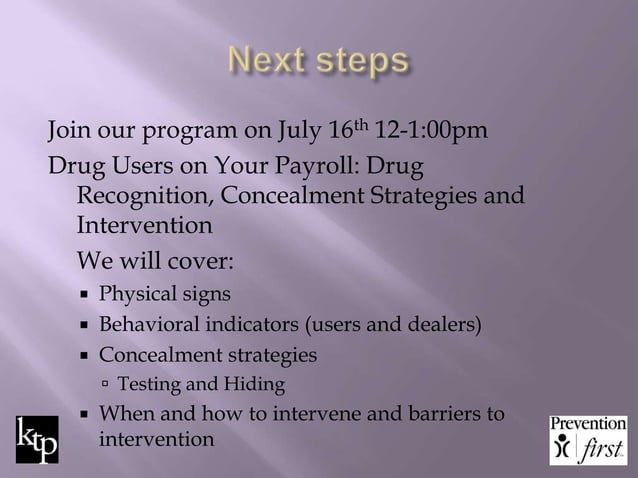 Drug Free Workplace Presentation 5 18 | PPTX