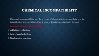Drug incompatibility | PPTX