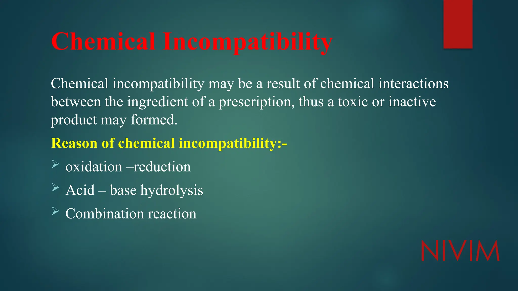 Drug Incompatibility from pharmaceutics subject | PPTX