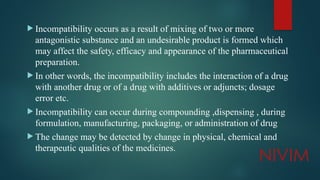 Drug Incompatibility from pharmaceutics subject | PPT