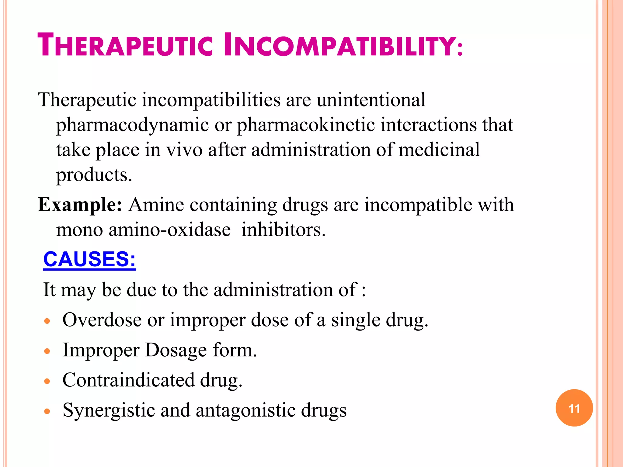Drug Incompatibility. | PPTX
